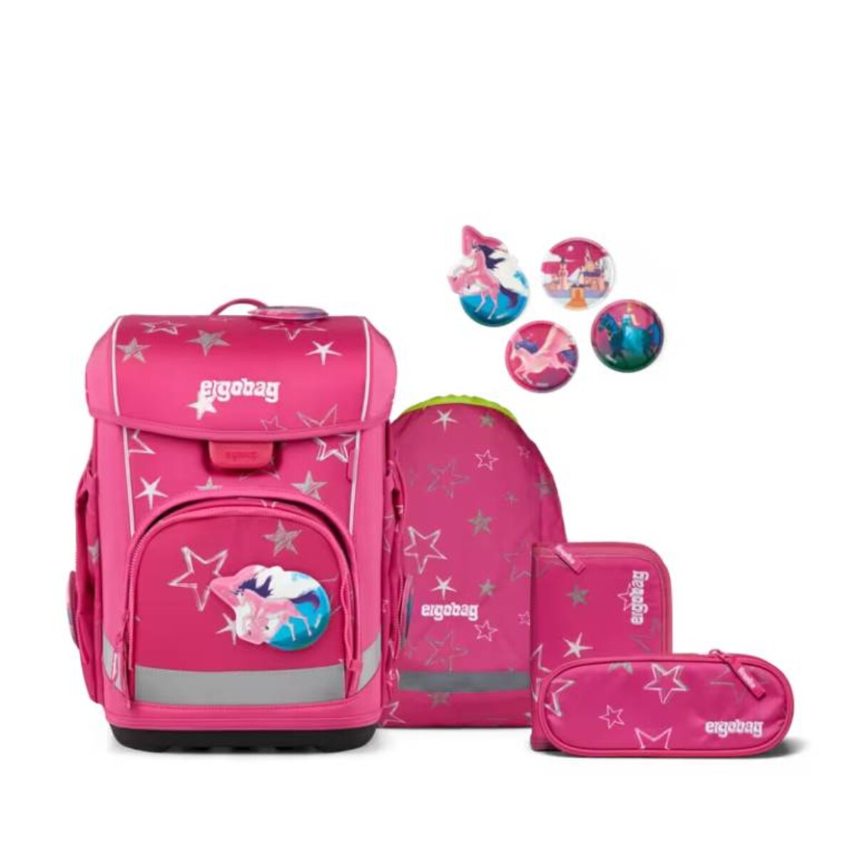 ergobag cubo light Schulranzen-Set SternzauBär Rosa 5-teilig 19 Liter ...