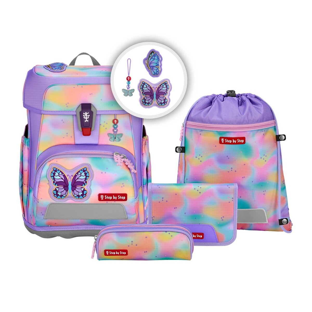 Step by Step CLOUD FLASH Schulranzen-Set Butterfly Luna, 5-teilig ...